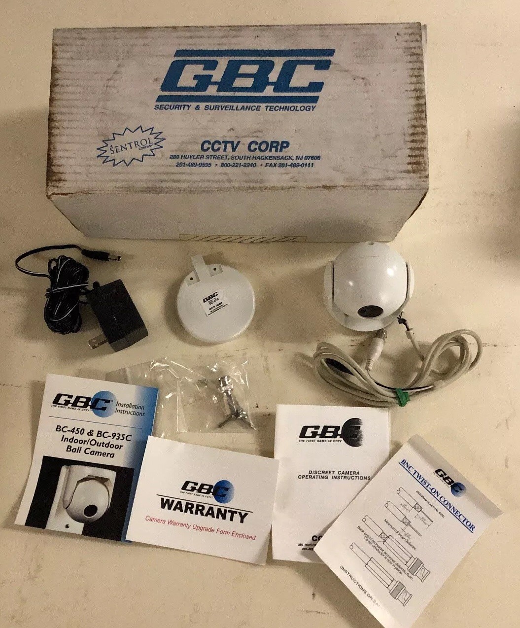 GBC BC-450 & BC 93 Ball Camera Security CCTV B&W Indoor / Outdoor | eBay