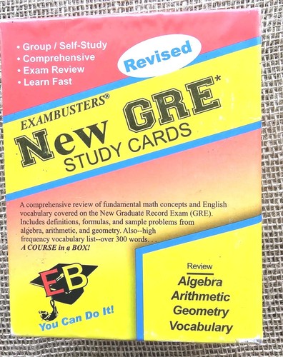 Exambusters New GRE Study Cards Algebra, Geometry, Vocabulary | eBay