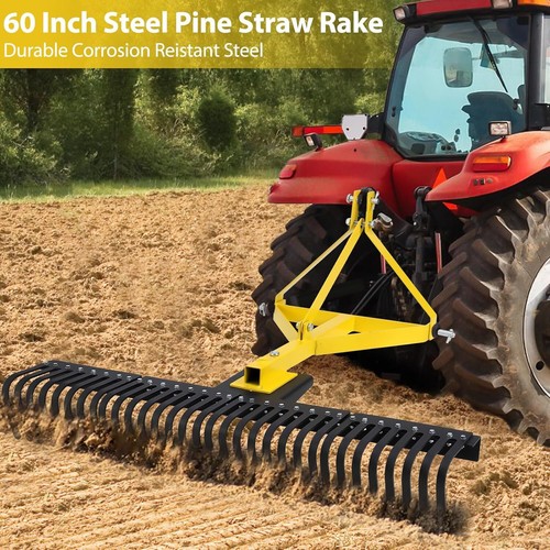 3 Point 60'' Landscape Rock Rake for Category 1 Tractor Attachment ...