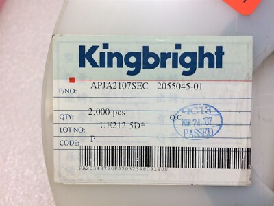 APJA2107SEC KINGBRIGHT LED Uni-Color Orange 610nm 2-Pin Chip LED 100 ...