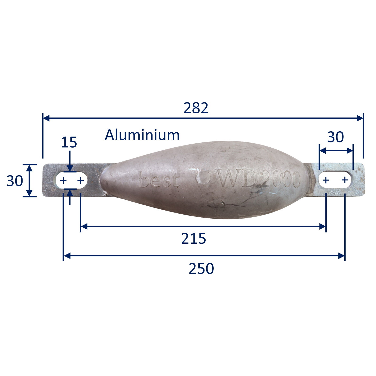 Aluminium Hull Anode, Streamlined Shape For Low Drag, Choice Of Sizes ...