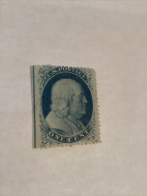 u.s. stamps 19th century unused -S.C. #24- 1 Cent Blue Franklin Hinge ...