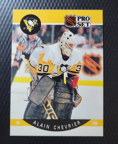 1990-91 Pro Set ALAIN CHEVRIER Pittsburgh Penguins Hockey NHL ERROR ...
