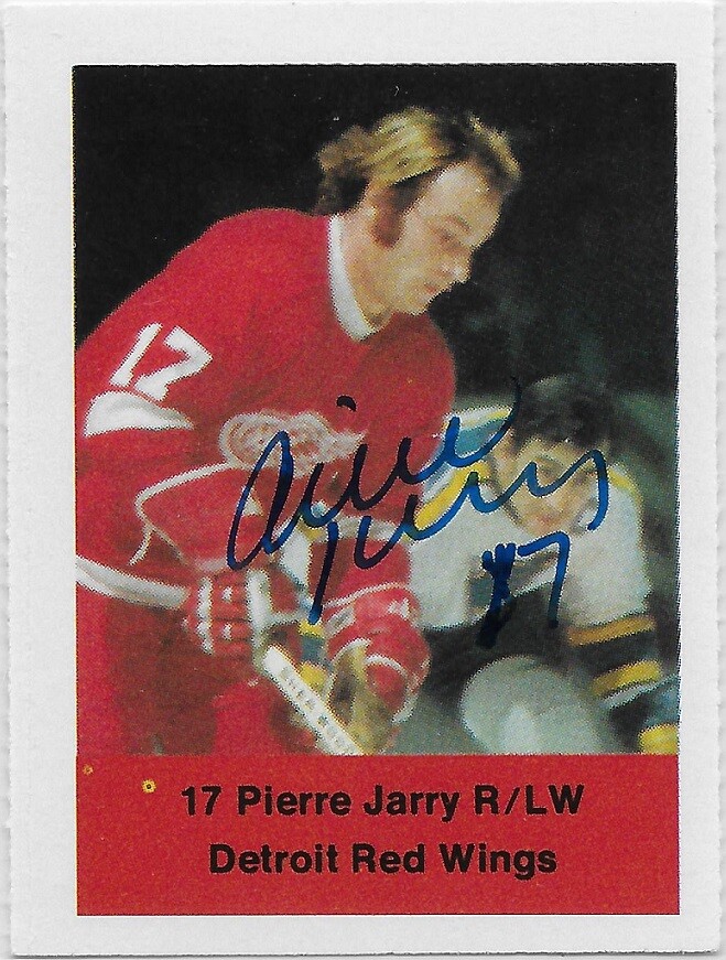 Pierre Jarry Signed 1974-75 Loblaws Detroit Red Wings Hockey Card Stamp ...