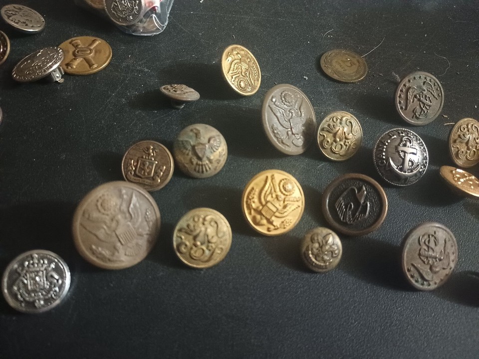 Antique Vintage Metal Buttons Military Lot 20X Mixed Lot 4 | eBay