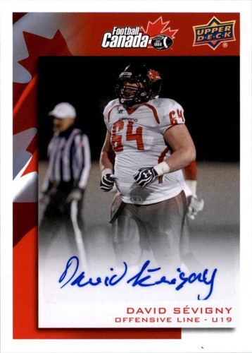 2014 Upper Deck USA Football Team Canada Autographs #C24 David Sevigny ...