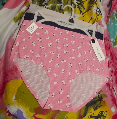 3 NEW LAURA ASHLEY LS8661 5PKA MF NO SHOW BREATHABLE BRIEF PANTIES M | eBay