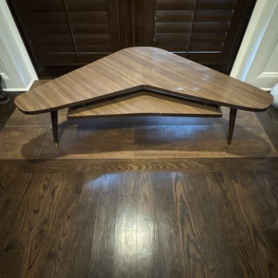 Vtg MCM Two Tier Boomerang Coffee Table Triangular | eBay