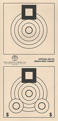 (20) IBS 200 BR 200 Yard Bench Rest Targets, Heavy Paper, 8" x 16.5 ...