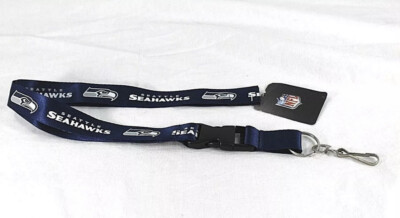 Seattle Seahawks Blue White Lanyard Key Chain Detachable Buckle NFL 24 ...