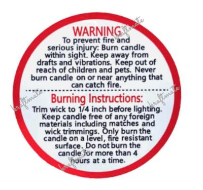 Candle Warning Sticker Generic Warning Sticker Burning Warning Label ...