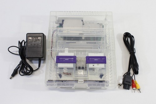 Super Nintendo Transparent Crystal Clear Console SNES SFC Converted AC ...