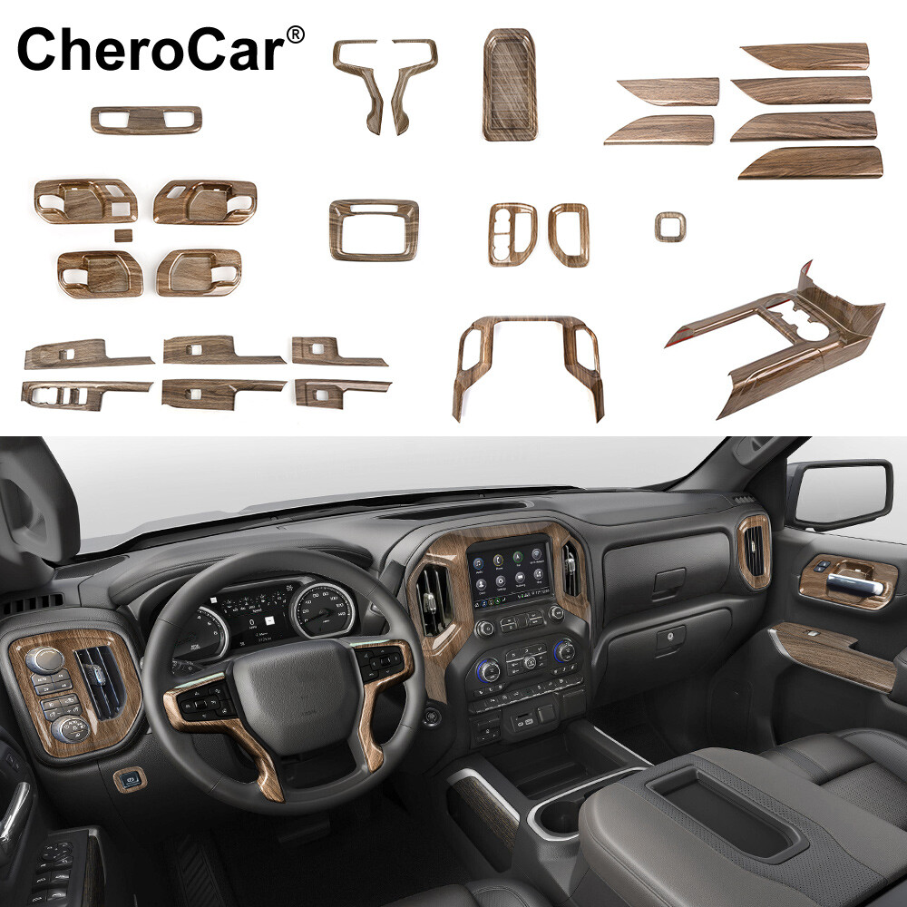 Chevy Interior Upgrade JeCar Wood Grain Console Trim For 2022-2024 ...