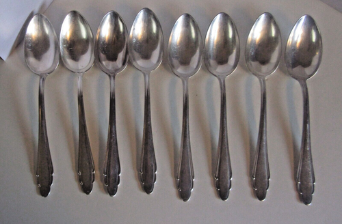 Gowe 100 Germany Lot 8 Serving Spoons Rostfrei Vtg Silverplate Flatware ...