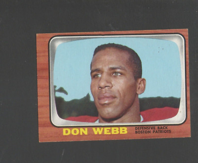 1966 Topps Football Card #13 Don Webb-Boston Patriots Ex Mint Card | eBay