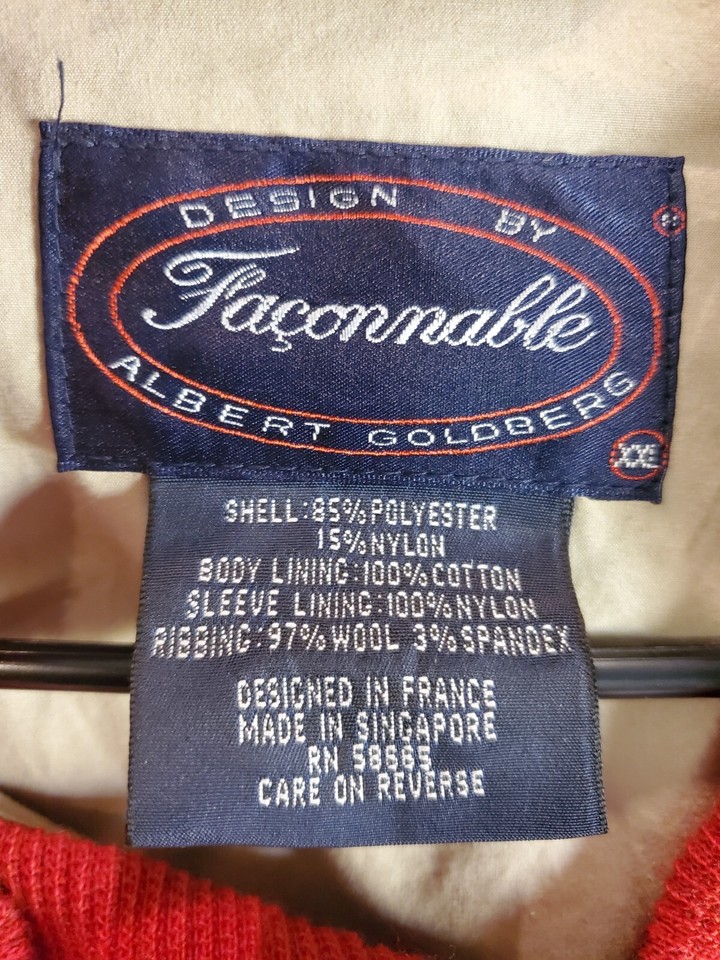 Faconnable Goldberg Designed Men's Water And Windproof Jacket Size XXL ...