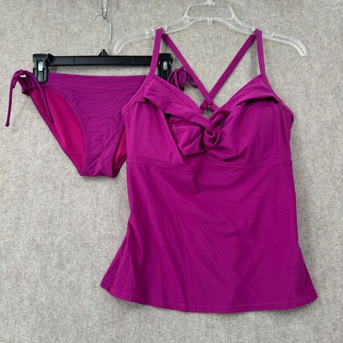 Athleta 2 piece Swimsuit Tankini Wired Halter Top 36D/DD Bikini Bottoms ...
