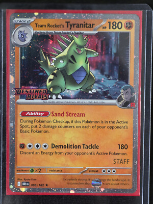 Team Rockets Tyranitar Destined Rivals Staff Promo Card 096/182 NM ...