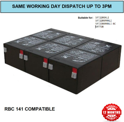 REPLACEMENT BATTERIES FOR APC RBC 141 UPS 6 x CELLS - SRT2200XLI ...