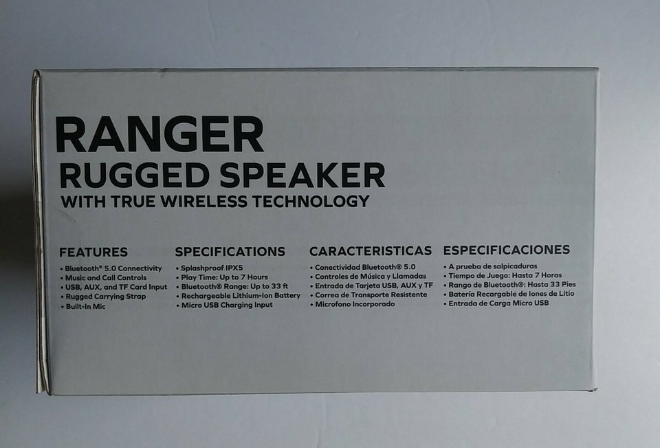 Coby Ranger Rugged Speaker Model, Splash proof, Bluetooth, Music & Call ...