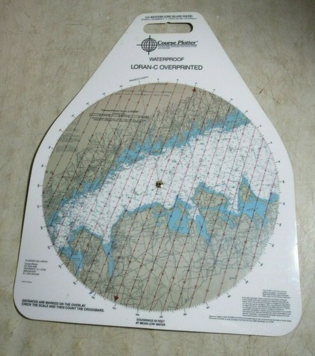 Vintage Waterproof Loran-C Overprinted Course Plotter Chart Long Island ...