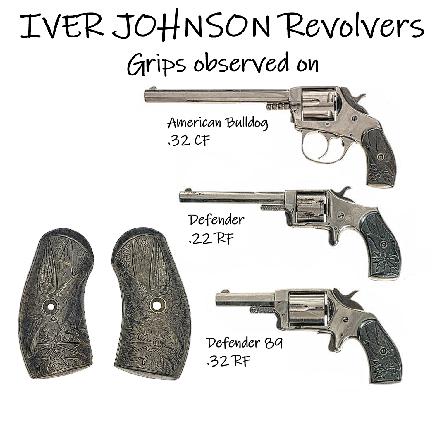 IVER JOHNSON Revolver Grips - American Bulldog / Defender / Defender 89 ...