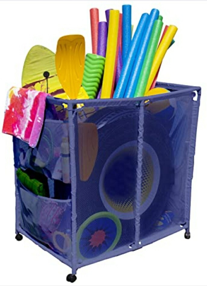 Pool Organizer 455102, XL, 34"x 24"x 38", Blue Mesh / PVC | eBay
