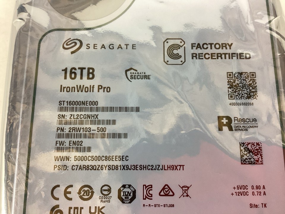 Seagate IronWolf Pro 16TB 3.5" SATA 6Gb/s 7.2K 256MB HDD - ST16000NE000 ...