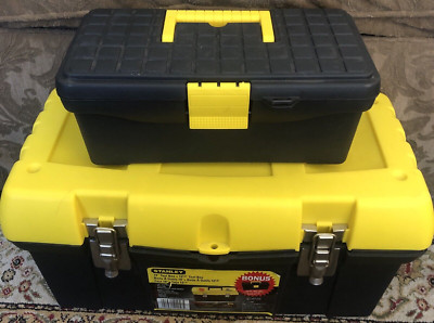 Vintage 2002 Stanley Works 19 in & 12.5 in Plastic Tool Boxes no.1-92 ...