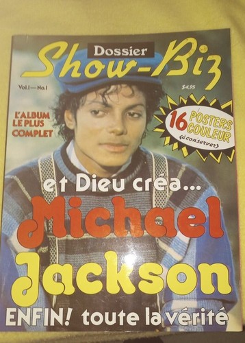 RARE! FRENCH MICHAEL JACKSON DOSSIER SHOW-BIZ MAGAZINE VOL. 1 NO. 1 ...