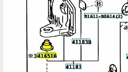 41651-60010 Genuine Toyota Cushion Front Differential Mount No.1 ...