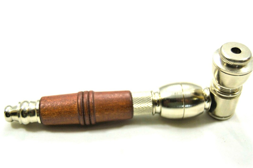 Metal Tobacco Chamber Smoking Pipe Solid Brass nickel plated Long Pipe ...