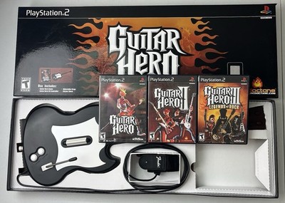 PS2 Guitar Hero SG Guitar Bundle w/ Box 3 Games GH1 GH2 GH3 Legends of ...