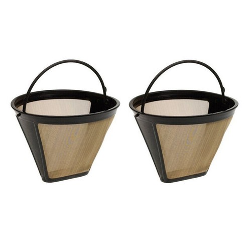 2 Pcs Reusable #4 Cone Shape Permanent Coffee Filter Mesh Basket ...