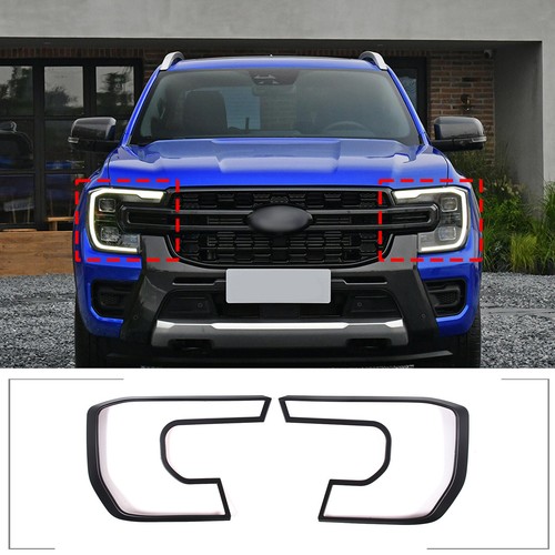 Matte Black Car Headlight Frame Trim Decorate Lamp Cover For Ford ...