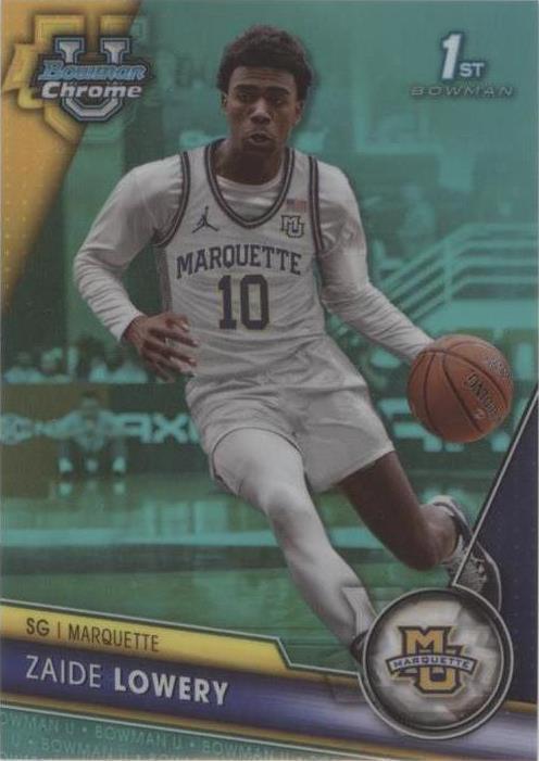 2023-24 Bowman University Chrome - Zaide Lowery #99 Aqua Refractor /299 ...