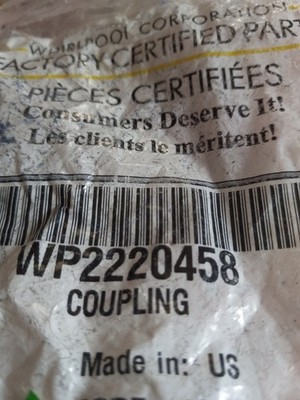 Wp2220458 Whirlpool Refrigerator OEM Ice Coupling | eBay