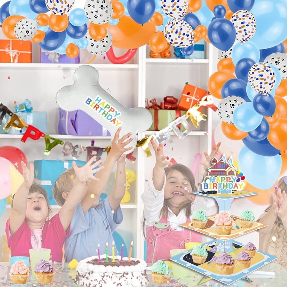 Cartoon Blue Dog Cupcake Stand 3 Tier Cardboard Cake Stand Dessert ...