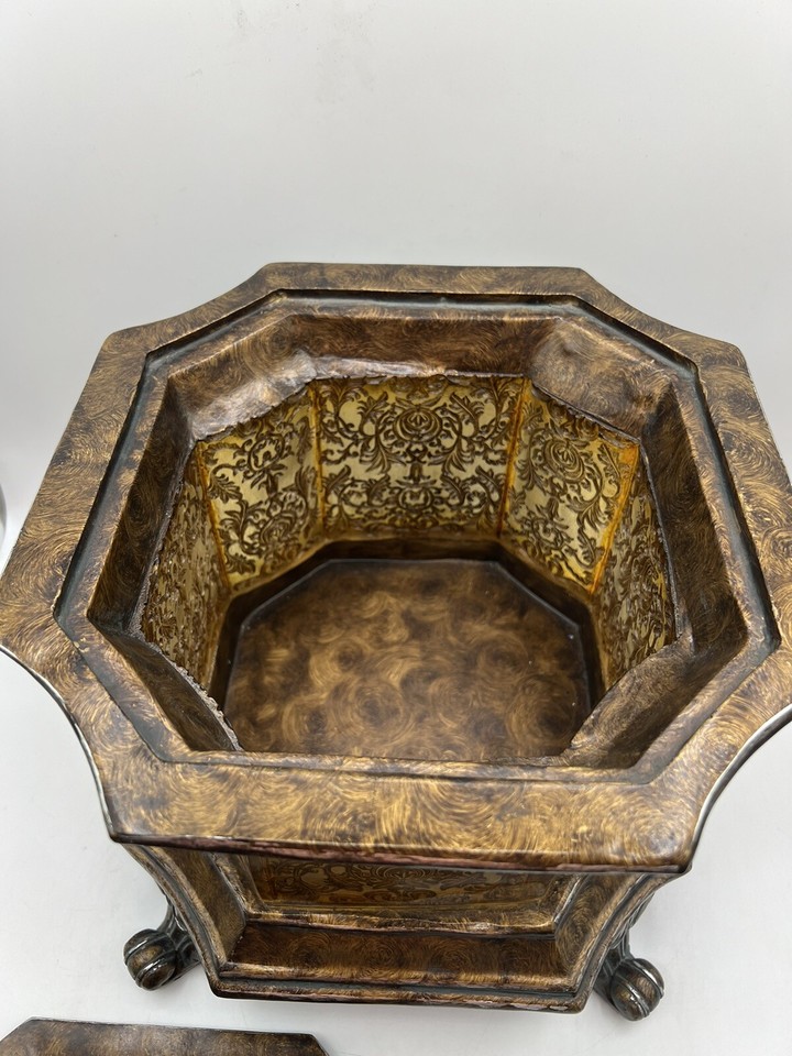 Decorative Octagonal Wood Lacquered Box Large With Lid Heavy 11x11x14 ...