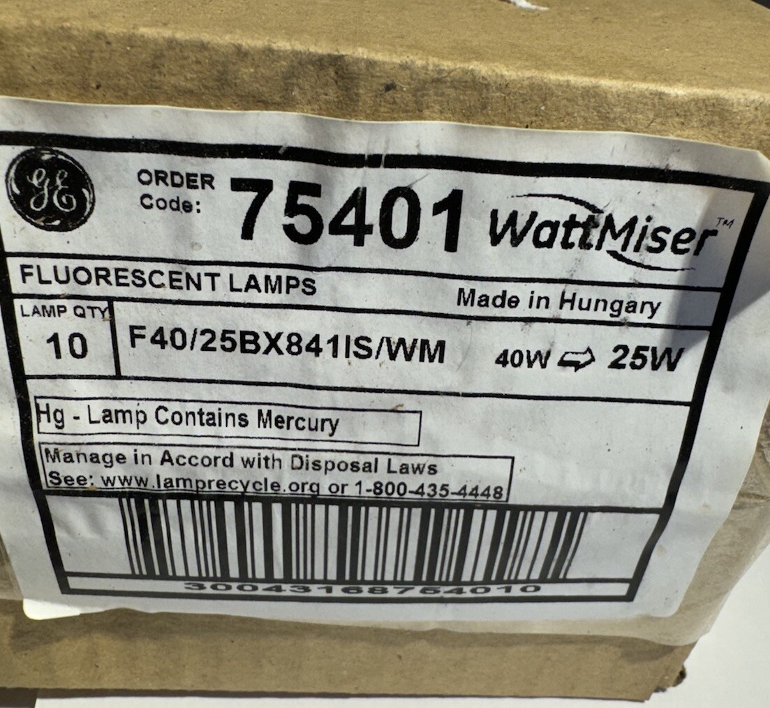 GE F40/25BXX8441IS/WM 25 Watt Fluorescent Bulbs. Case Of 10. | eBay
