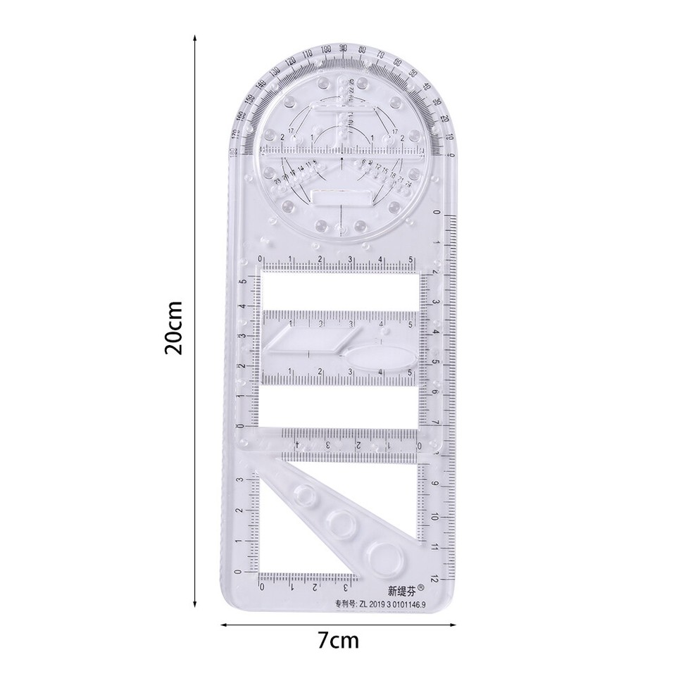 Multifunctional Geometric Ruler Plastic Circle Ellipse Drawing Ruler ...