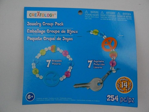 Kids Beads Jewelry Kit Bracelet Keychain DIY Crafts by Creatology PEACE ...