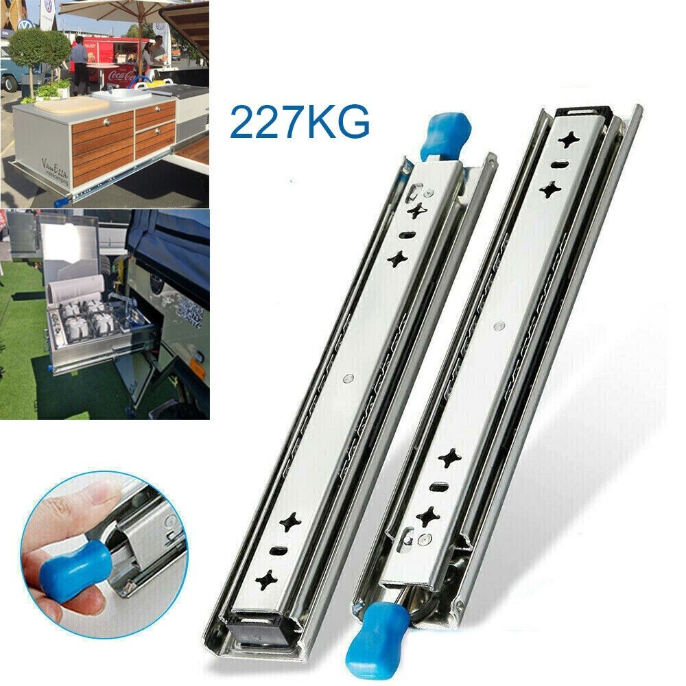 227kg Locking Drawer Slides 610 - 1524mm Heavy Duty Fridge runner full ...