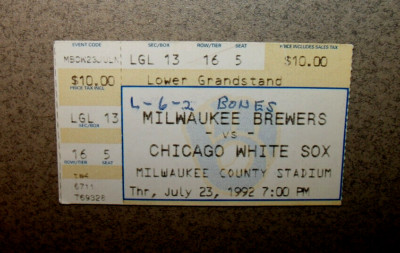 Chicago White Sox 7/23/1992 Ticket Stub vs White Sox Frank Thomas RBI ...