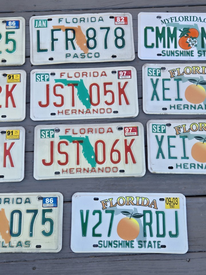 LOT of 11 Vintage Florida License Plate Plates - Consecutive Numbers ...