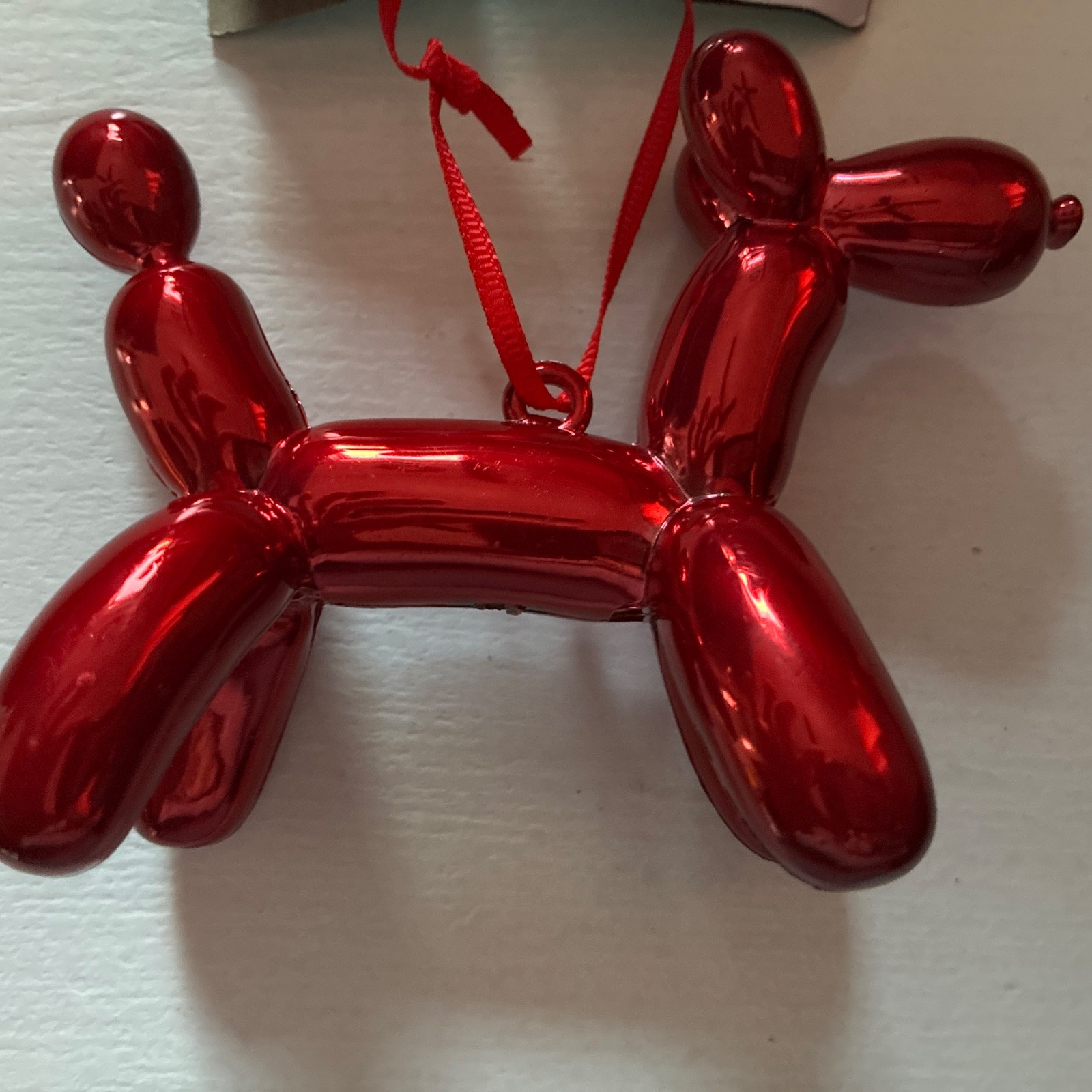 Balloon Dog Metallic Red Christmas Tree Ornament -NEW- Free Ship | eBay