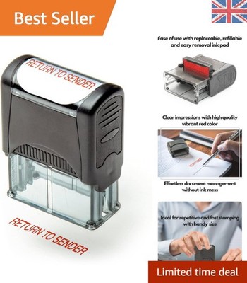 Versatile Self-Inking Rubber Stamp - Refillable Red Ink, 1.4" x 0.51 ...