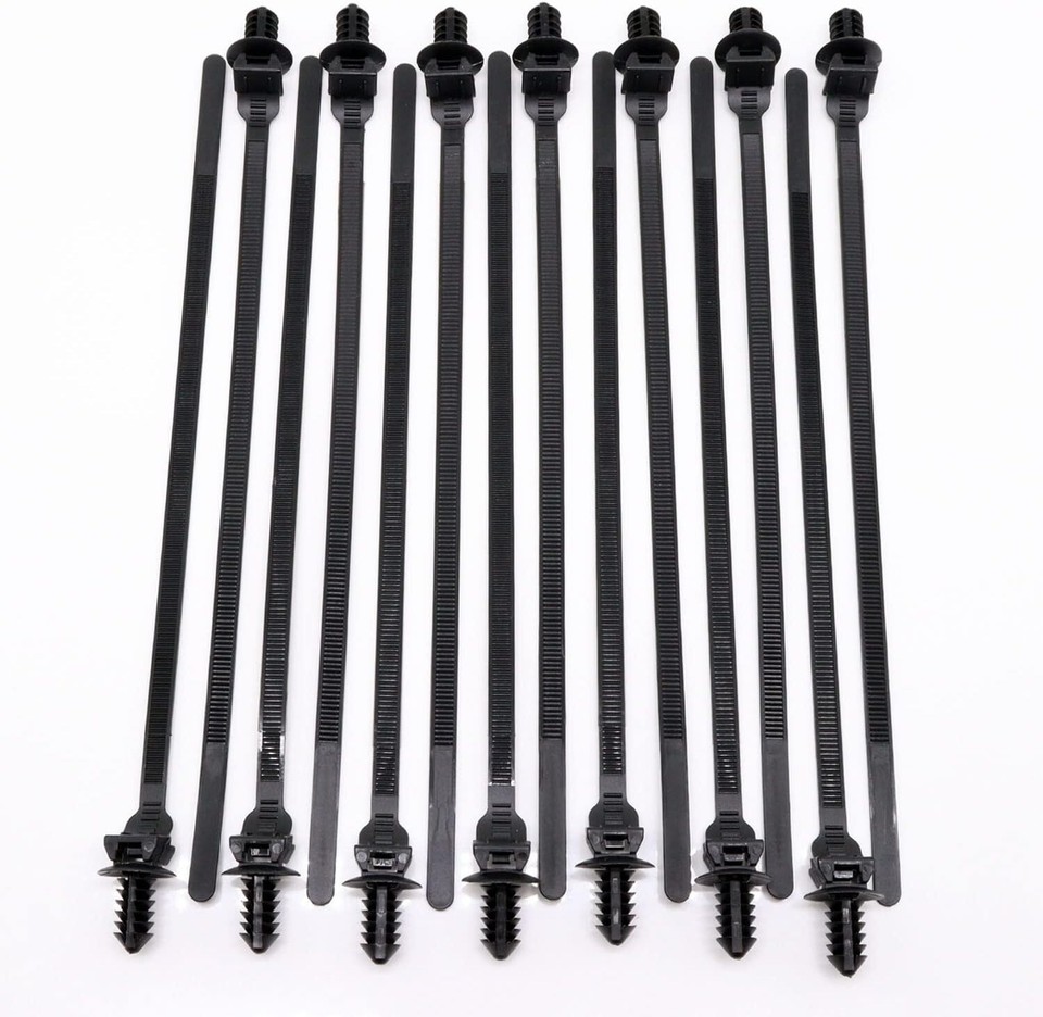 Push Mount Zip Ties 8 inch Cable Zip Tie Black Wire Tie with Push Pin ...