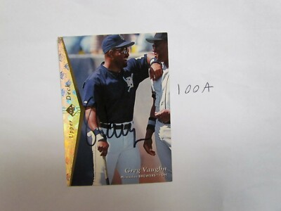 1995 Upper Deck Greg Vaughn AUTOGRAPHED SIGNED BASEBALL CARD | eBay