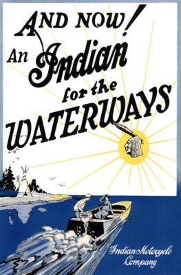 1930 INDIAN MOTORCYCLE COMPANY OUTBOARD ENGINE MOTOR BOAT FISHING ...